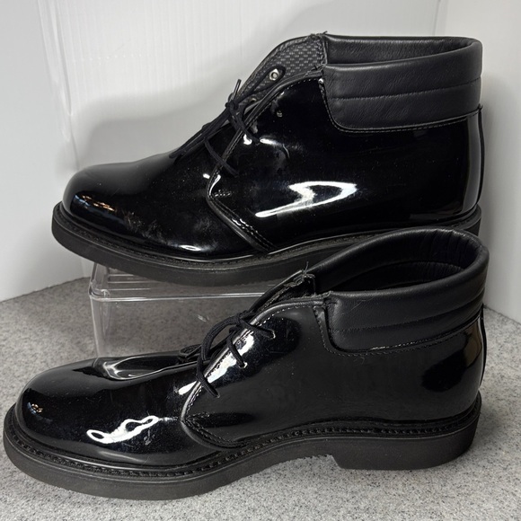 Bates | Shoes | Mens Bates Uniform Black Leather Ankle Boots Patent ...